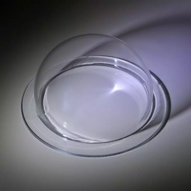 PMMA acrylic dome lens with flange | Optitechno